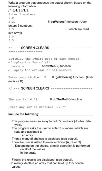 Solved Write A Program That Produces The Output Shown Based 6843
