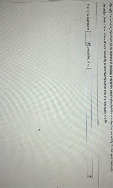 Solved Classify the following statement as an example of | Chegg.com