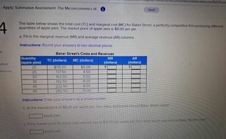 Solved Apply Summative Assessment The Microeconomics ofThe | Chegg.com