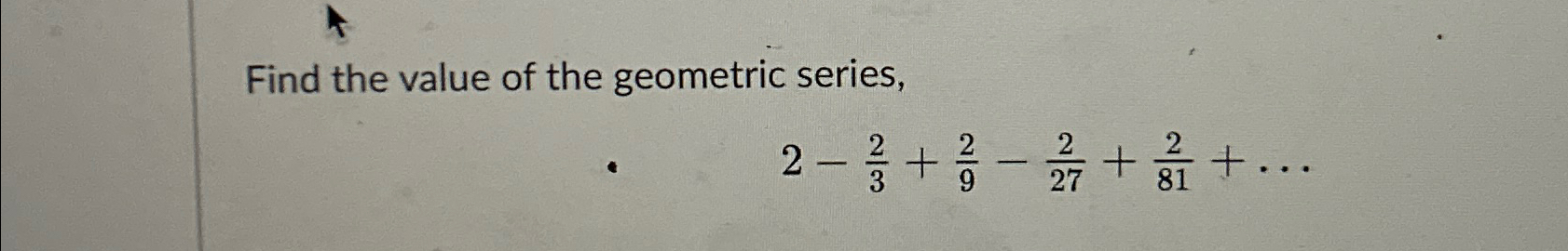 Solved Find the value of the geometric | Chegg.com