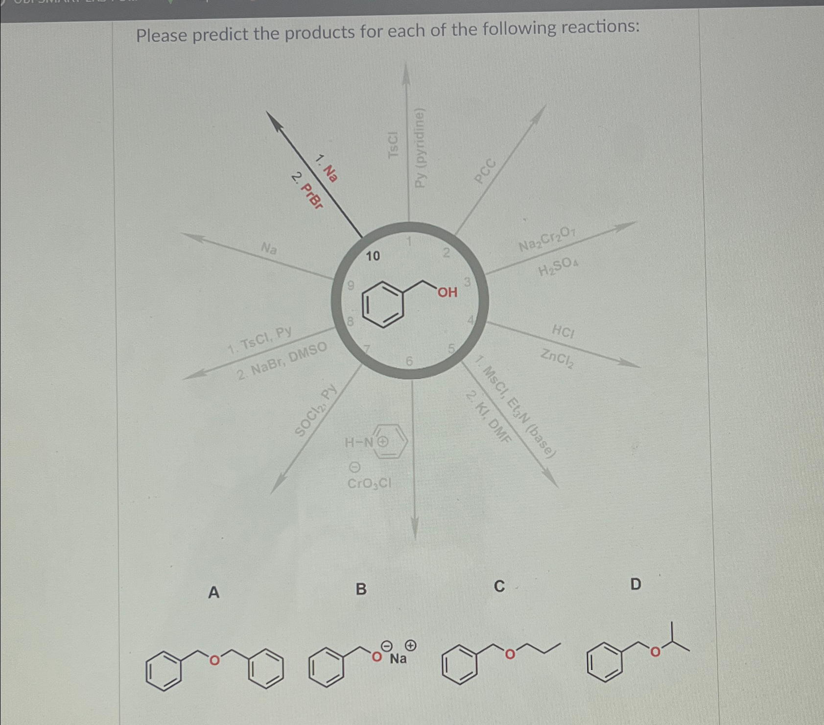 Solved Please predict the products for each of the following | Chegg.com
