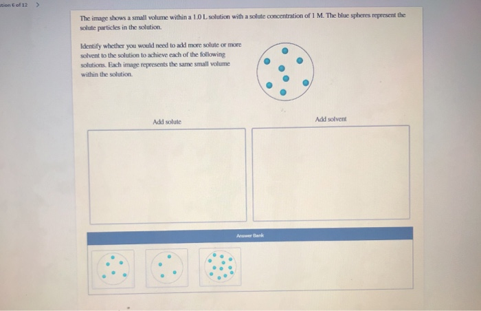 Solved The image shows a small volume within a 1.0L solution | Chegg.com