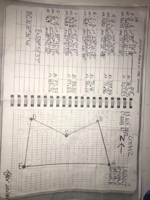 Solved do the corrections for sheet to and complete traverse | Chegg.com