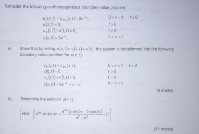 Solved partial differential equation non homogeneous | Chegg.com