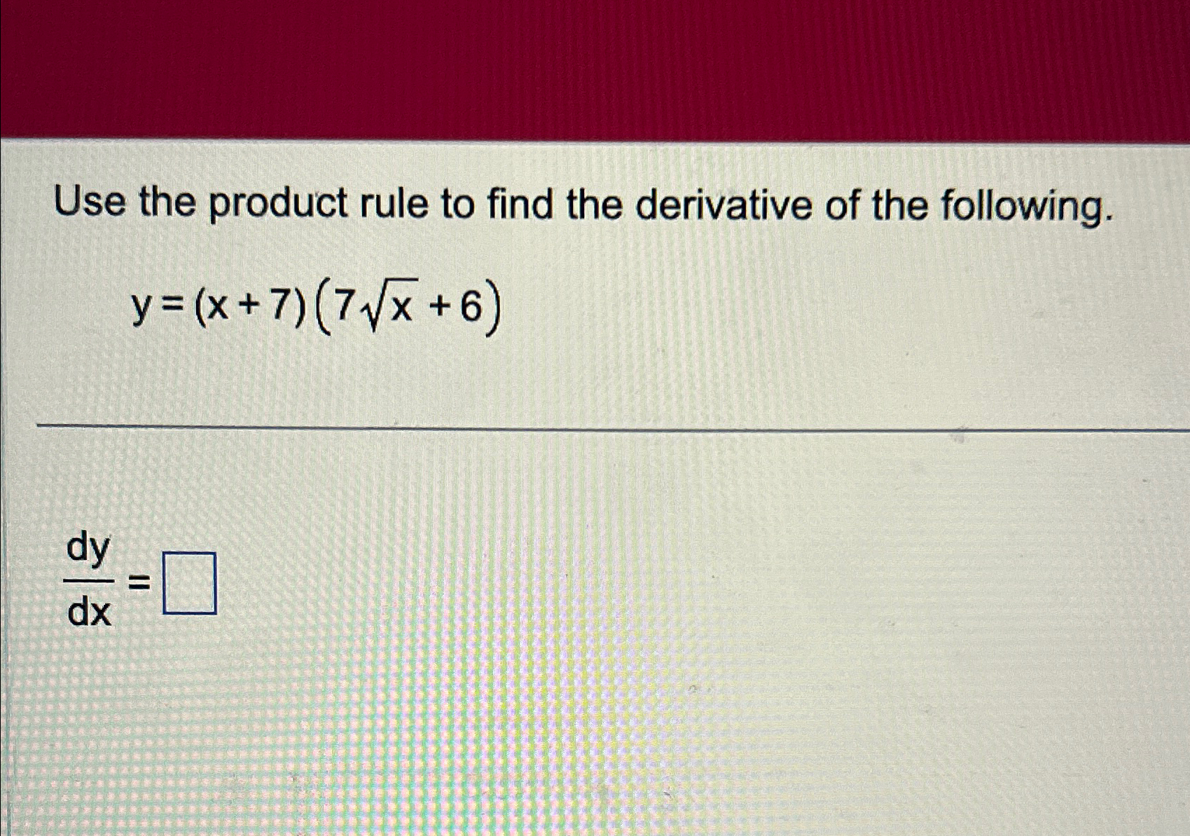 Solved Use the product rule to find the derivative of the | Chegg.com