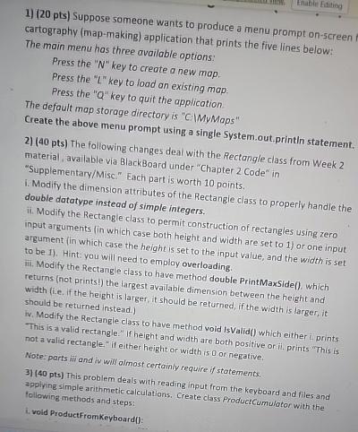 Solved (20 ﻿pts) ﻿Suppose someone wants to produce a menu | Chegg.com