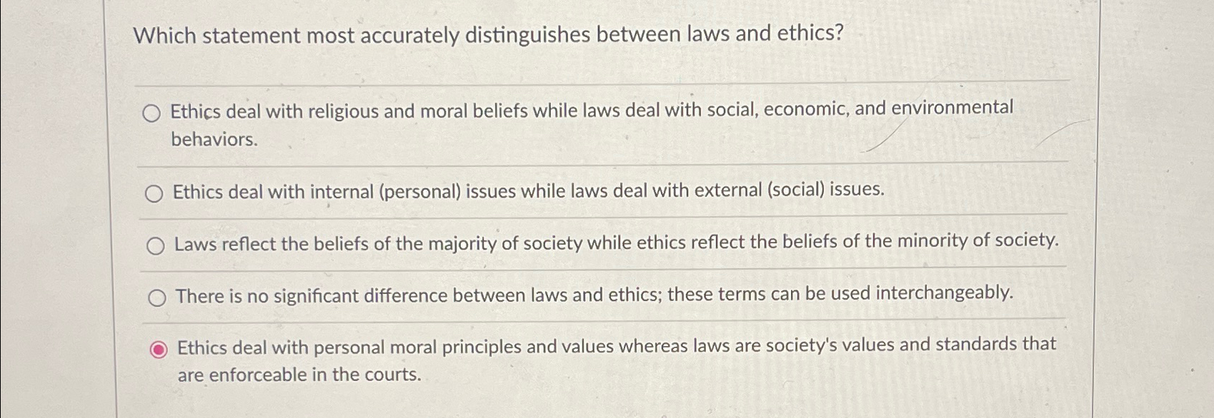 Solved Which statement most accurately distinguishes between | Chegg.com