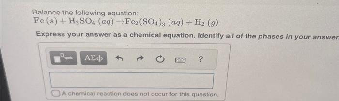 Solved Balance the following equation: | Chegg.com
