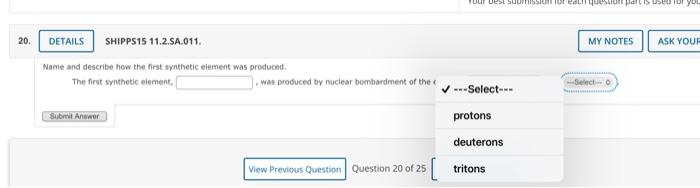 Solved Name and describe how the first syathetic element was | Chegg.com