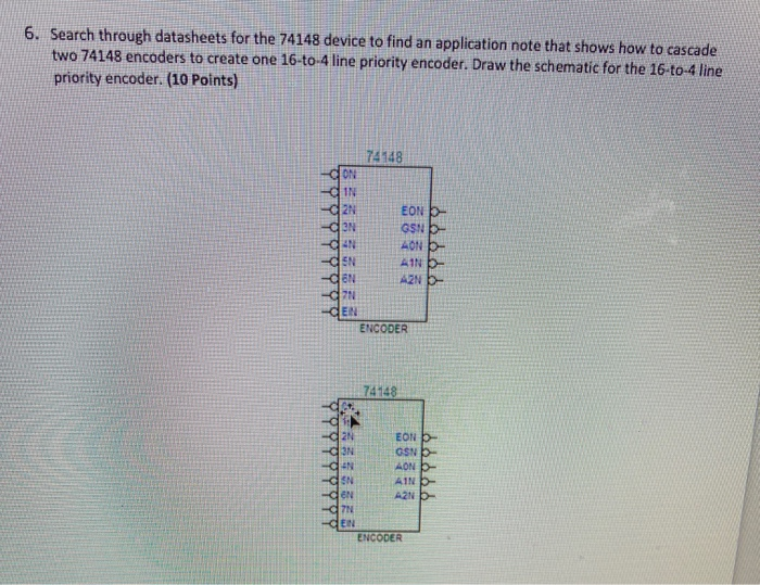 Solved 6. Search through datasheets for the 74148 device to | Chegg.com
