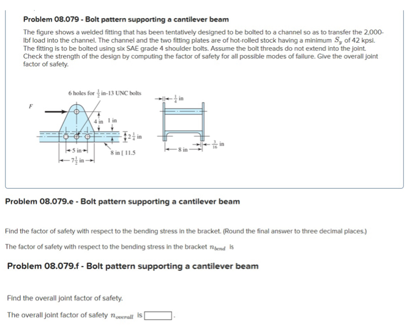Solved Problem 08.079 - ﻿Bolt pattern supporting a | Chegg.com
