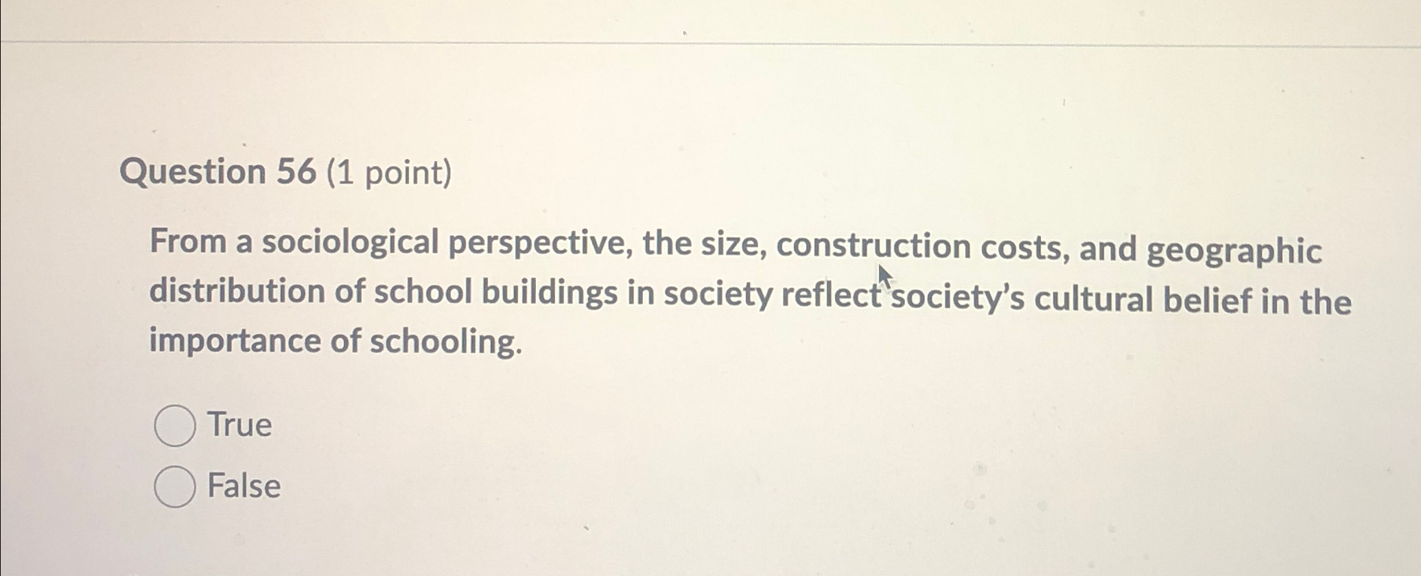 Solved Question 56 (1 ﻿point)From a sociological | Chegg.com