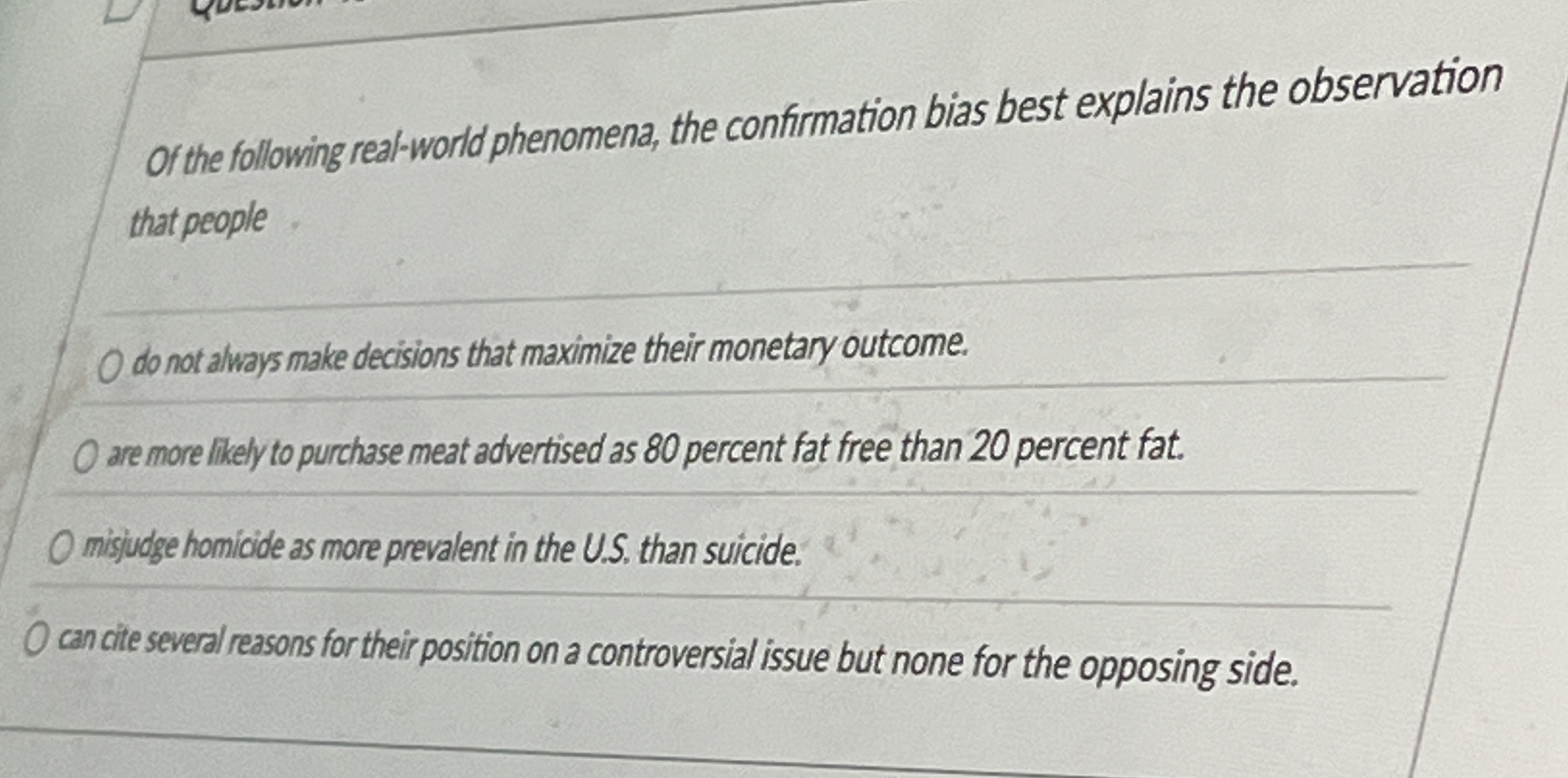 Solved Of the following real-world phenomena, the | Chegg.com