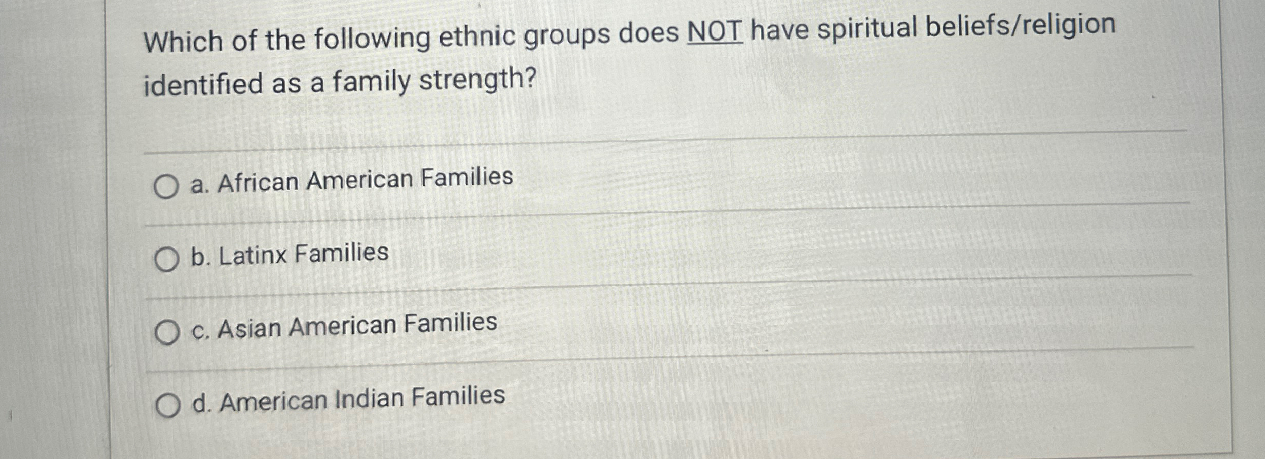 Solved Which of the following ethnic groups does NOT have | Chegg.com