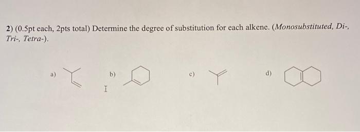 Solved 2) (0.5pt each, 2pts total) Determine the degree of | Chegg.com
