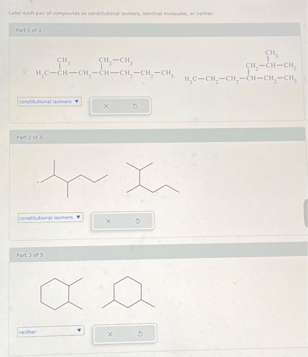 Solved Label each pair of compounds as constitutional | Chegg.com