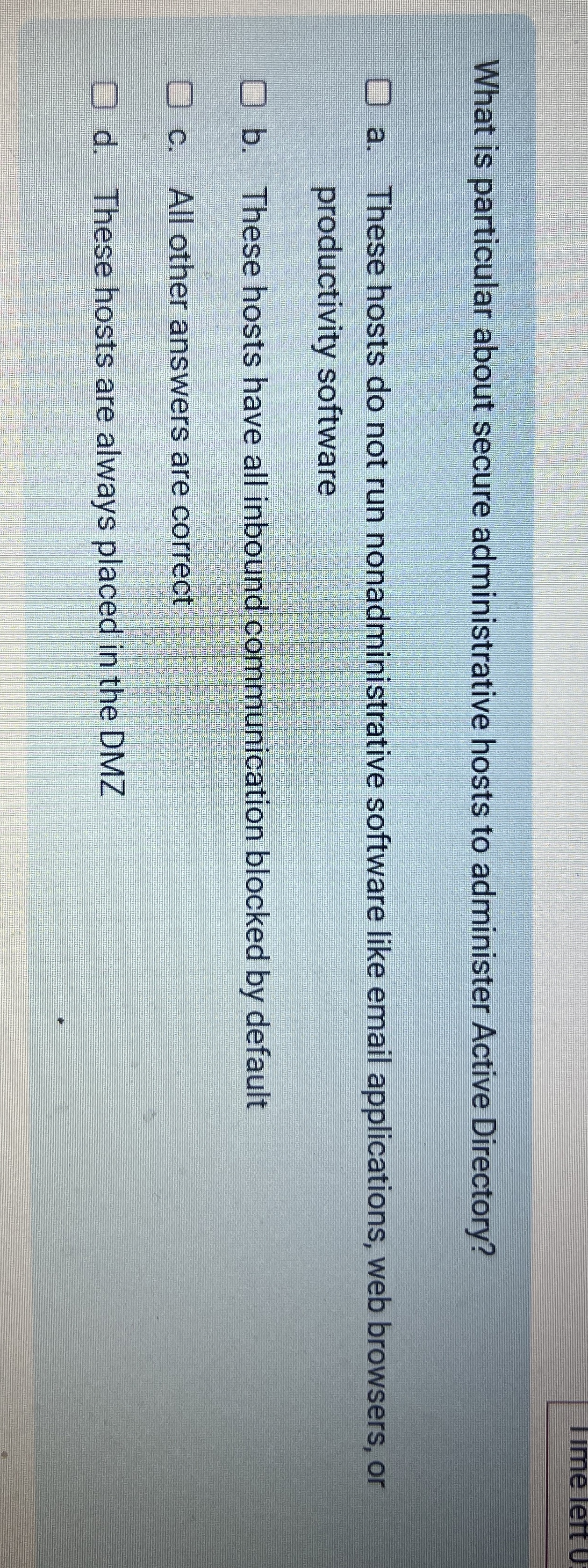 Solved What is particular about secure administrative hosts | Chegg.com