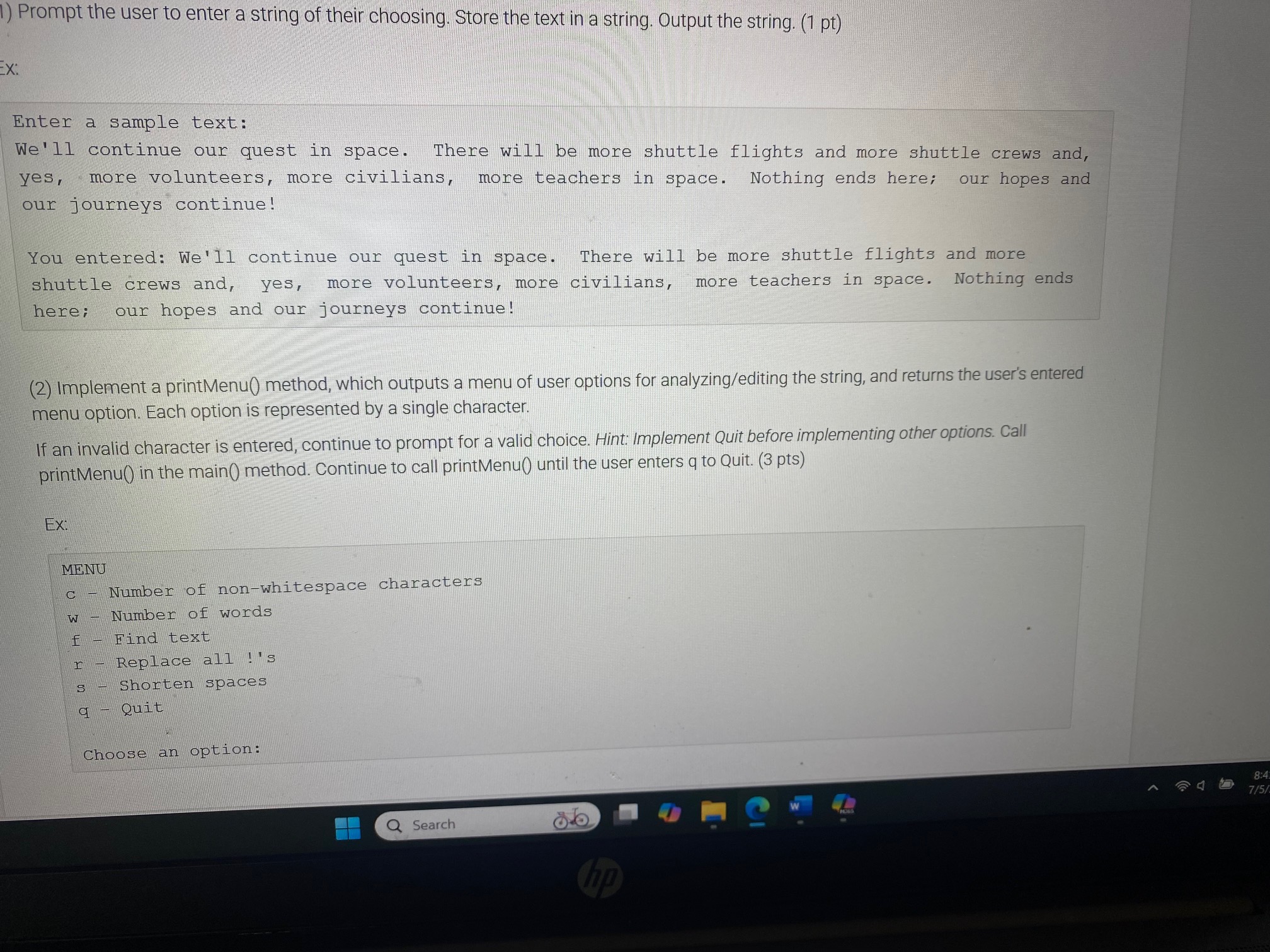 Solved PLEASE WRITE THE CORRECT CODE AND COSOLE FROM THE | Chegg.com