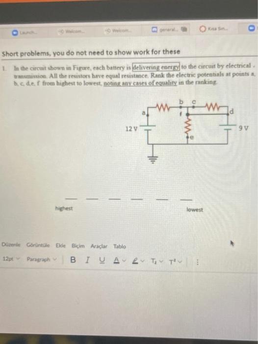 Solved Consider a circuit containing five identical light | Chegg.com
