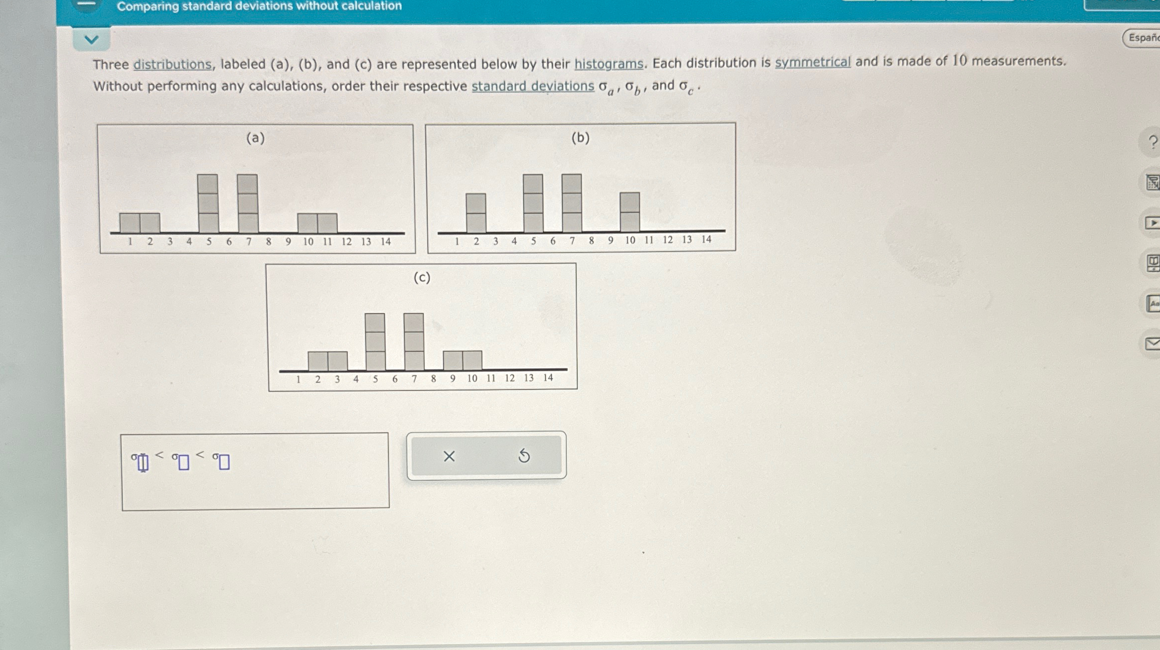 Solved Comparing standard deviations without | Chegg.com