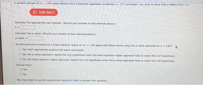 Solved A random sample of n=1,400 observations from a | Chegg.com
