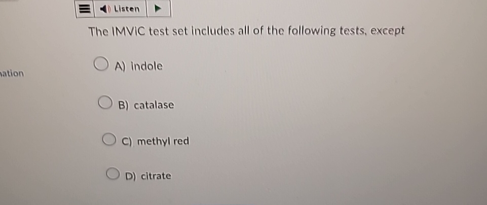 ListenThe IMVIC test set includes all of the | Chegg.com