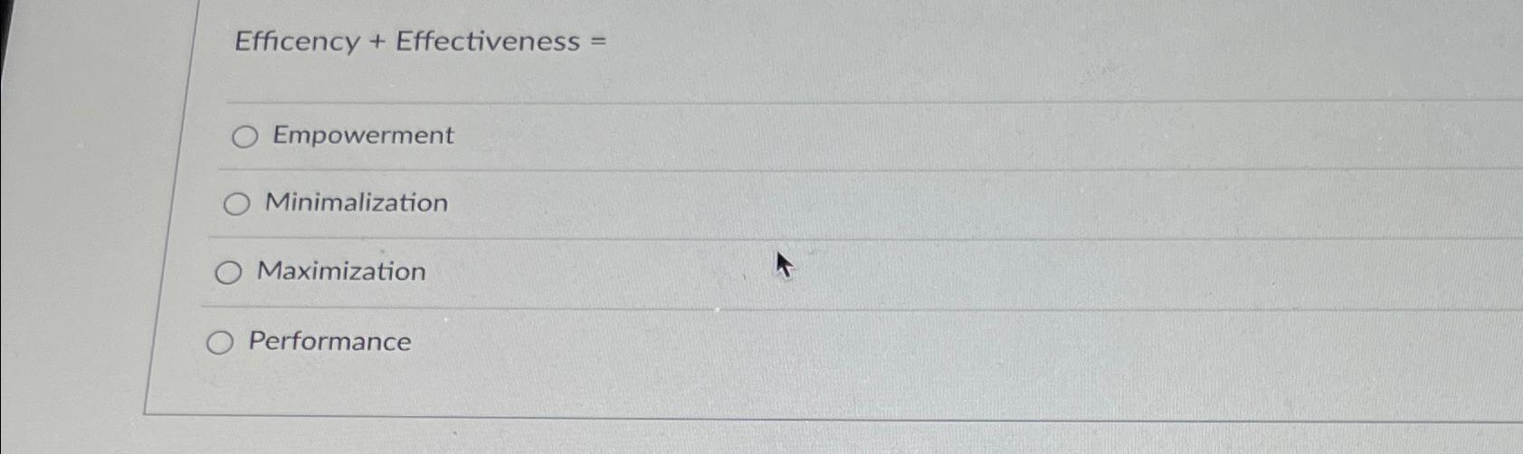 Solved Efficency + ﻿Effectiveness | Chegg.com