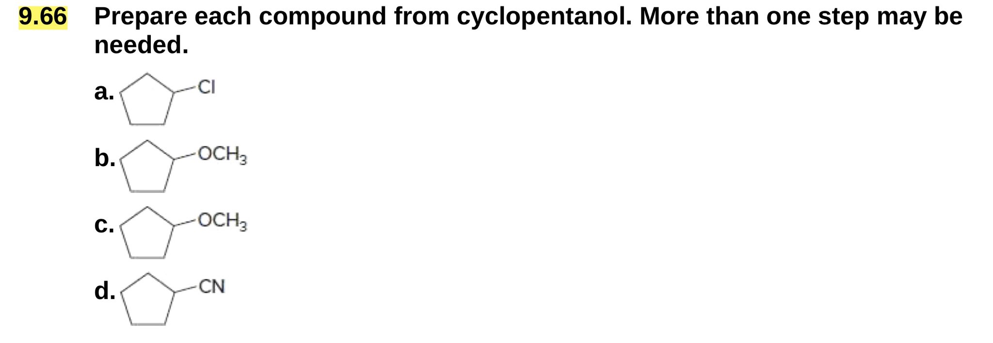 Solved 9.66 ﻿Prepare each compound from cyclopentanol. More | Chegg.com