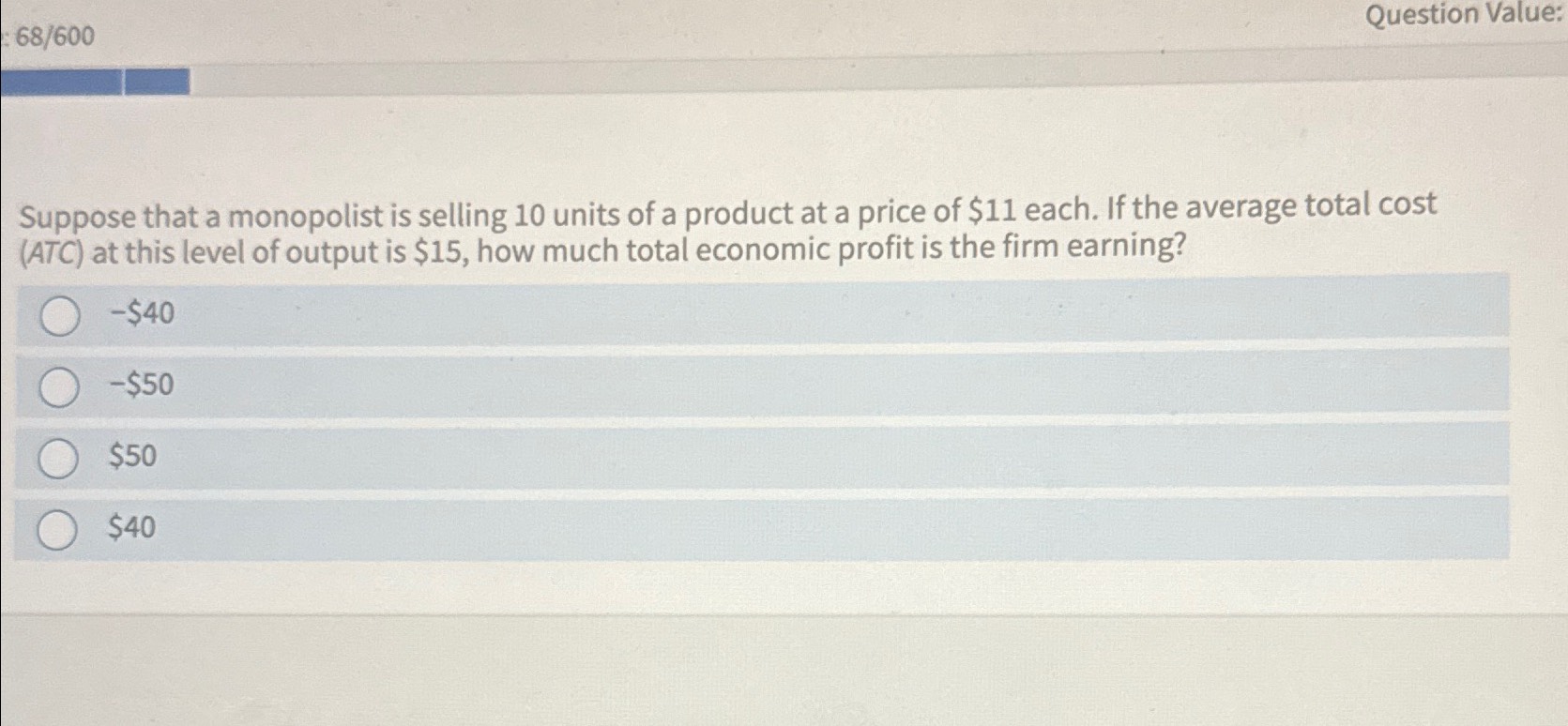 Solved Question Value:Suppose that a monopolist is selling | Chegg.com
