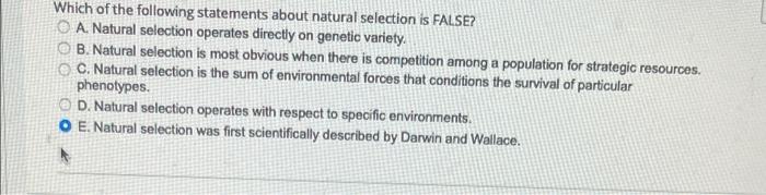 Solved Which of the following statements about natural | Chegg.com