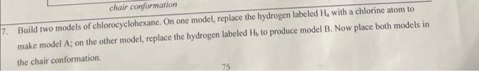 Solved chair conformation Build two models of | Chegg.com
