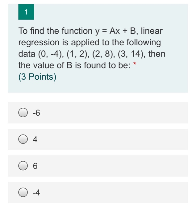 Solved 1 To find the function y = Ax + B, linear regression | Chegg.com