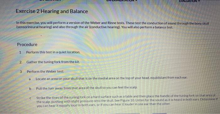 Solved Data Table 2: Hearing Tests Test Observations Weber | Chegg.com