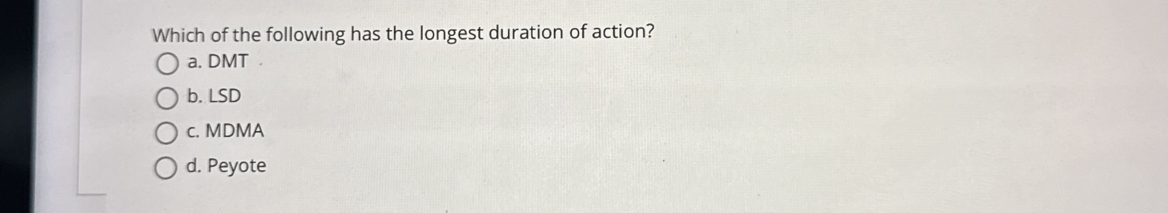 Solved Which of the following has the longest duration of | Chegg.com