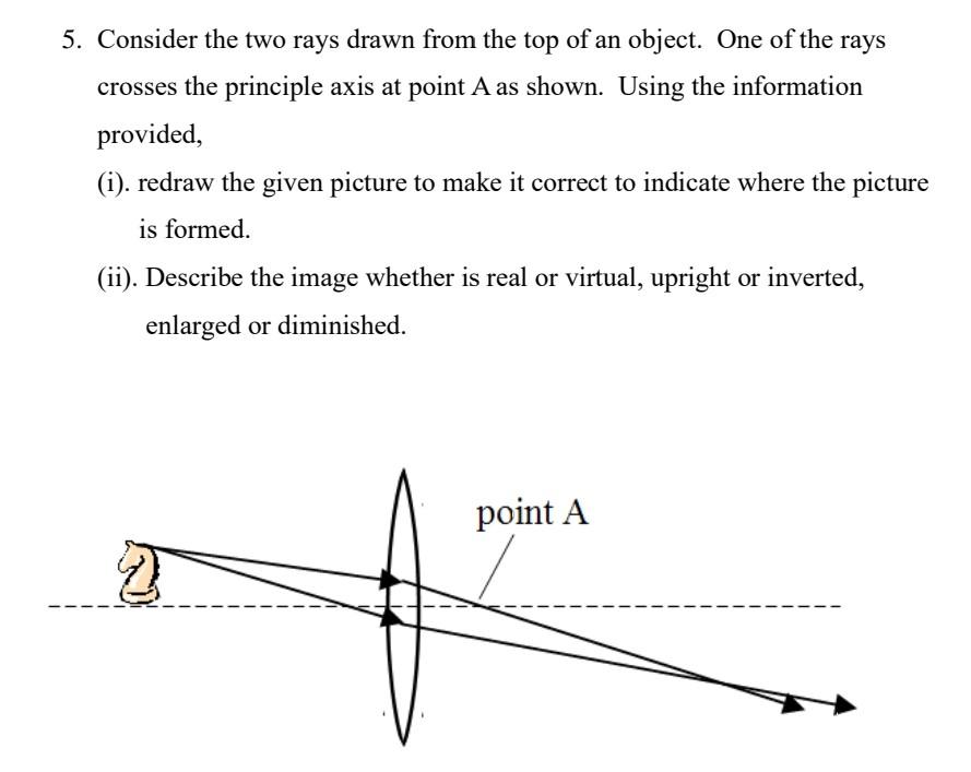 Solved 5. Consider the two rays drawn from the top of an | Chegg.com