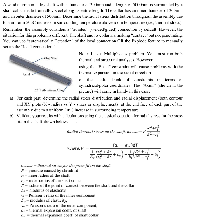 Solved assembly due to a uniform 20°C ﻿increase in | Chegg.com