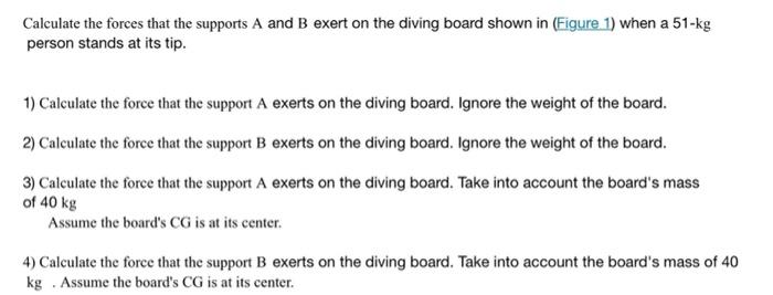 Solved Calculate the forces that the supports A and B exert | Chegg.com