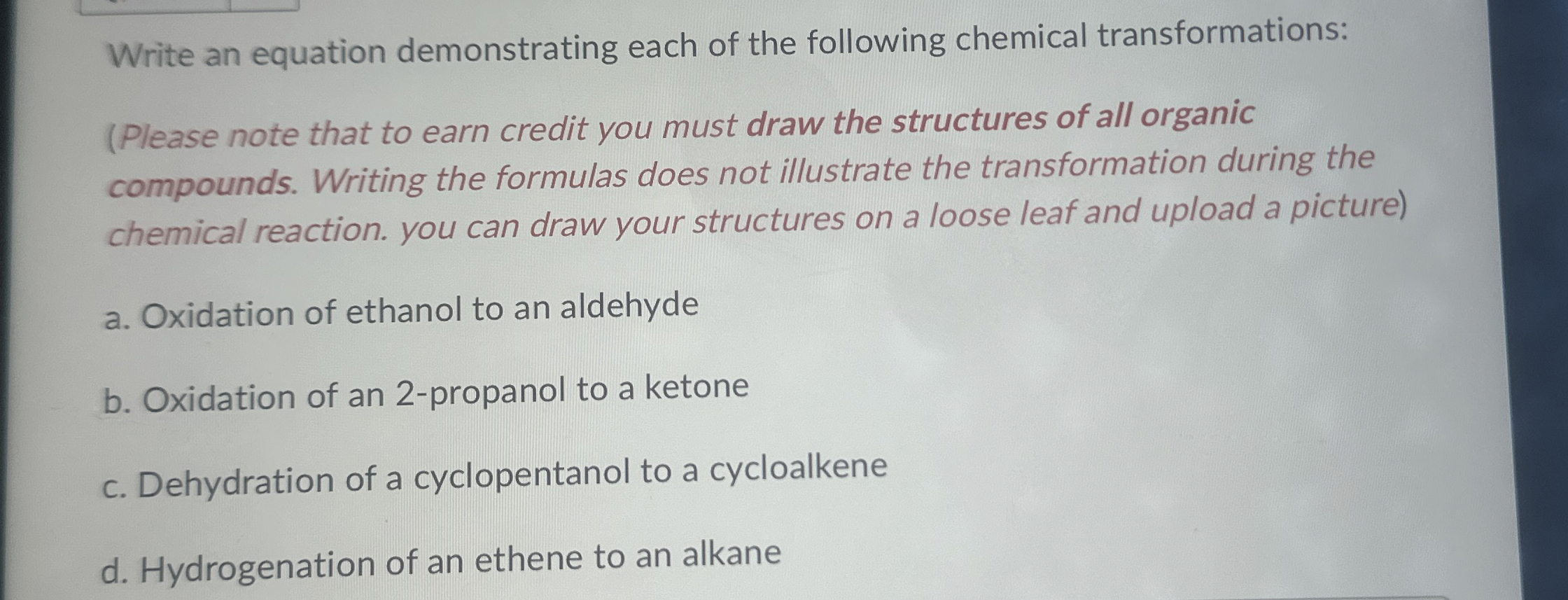 Solved Write an equation demonstrating each of the following | Chegg.com