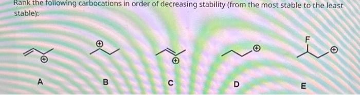 Solved Rank the following carbocations in order of | Chegg.com