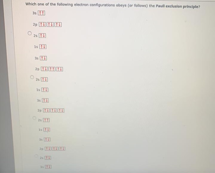 Solved Which one of the following electron configurations | Chegg.com