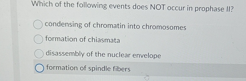 Solved Which of the following events does NOT occur in | Chegg.com