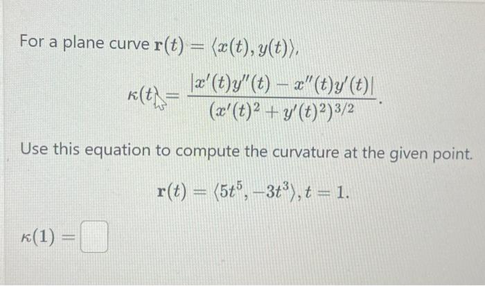 Solved For a plane curve r(t)= x(t),y(t) | Chegg.com