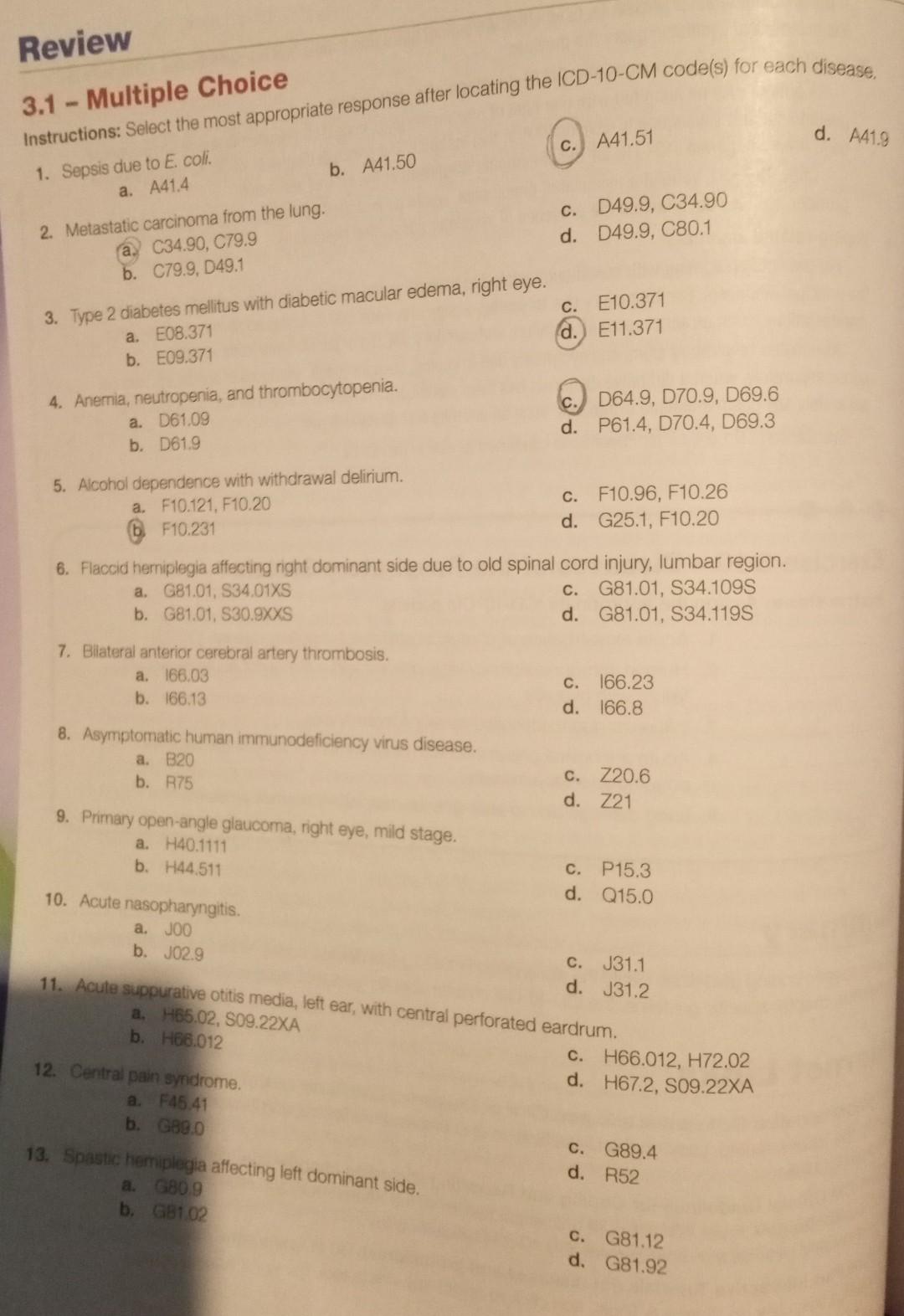 Solved 3.1 - Multiple Choice Instructions: Select the most | Chegg.com