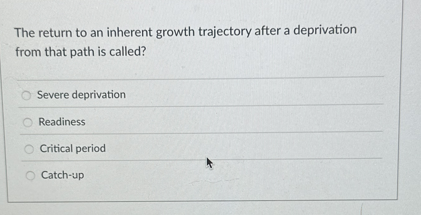 Solved The return to an inherent growth trajectory after a | Chegg.com