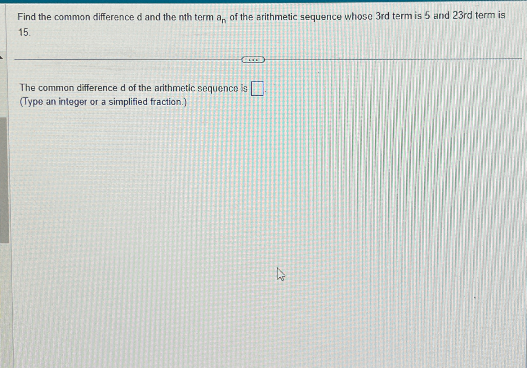 Solved Find the common difference d ﻿and the nth term an ﻿of | Chegg.com
