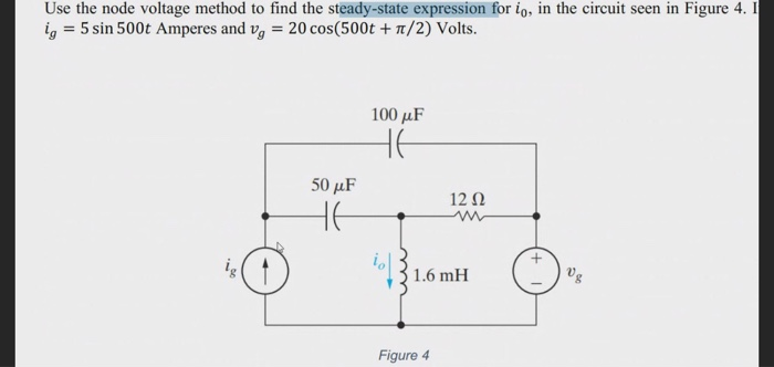 Solved Use the node voltage method to find the steady-state | Chegg.com