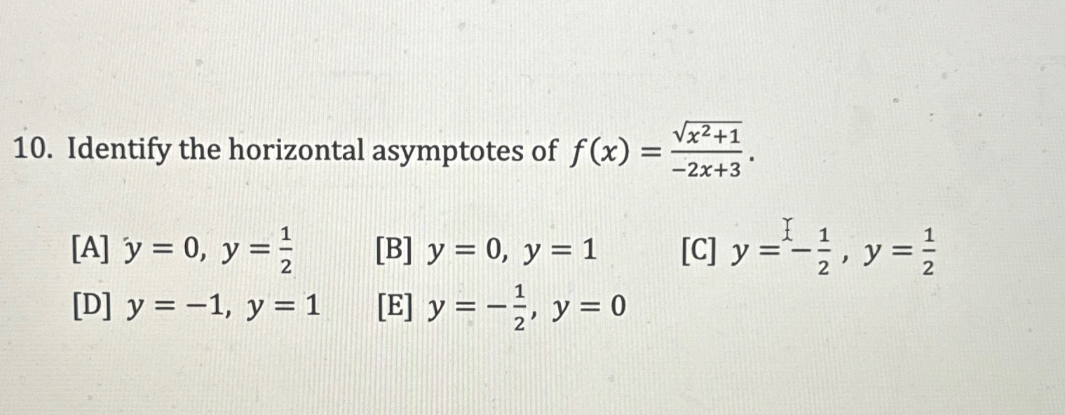 Solved Identify the horizontal asymptotes of | Chegg.com