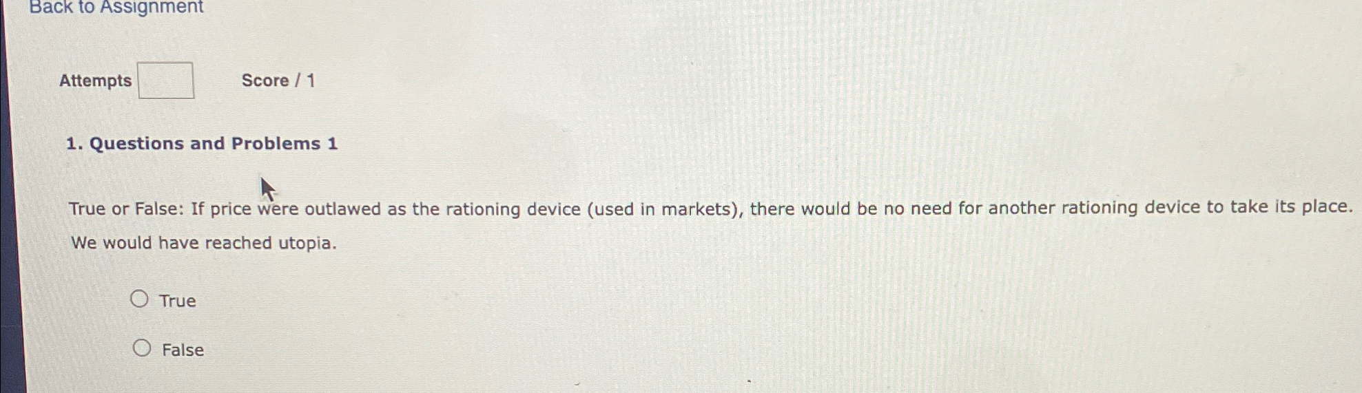 Solved Back to AssignmentAttemptsScore / 1Questions and | Chegg.com