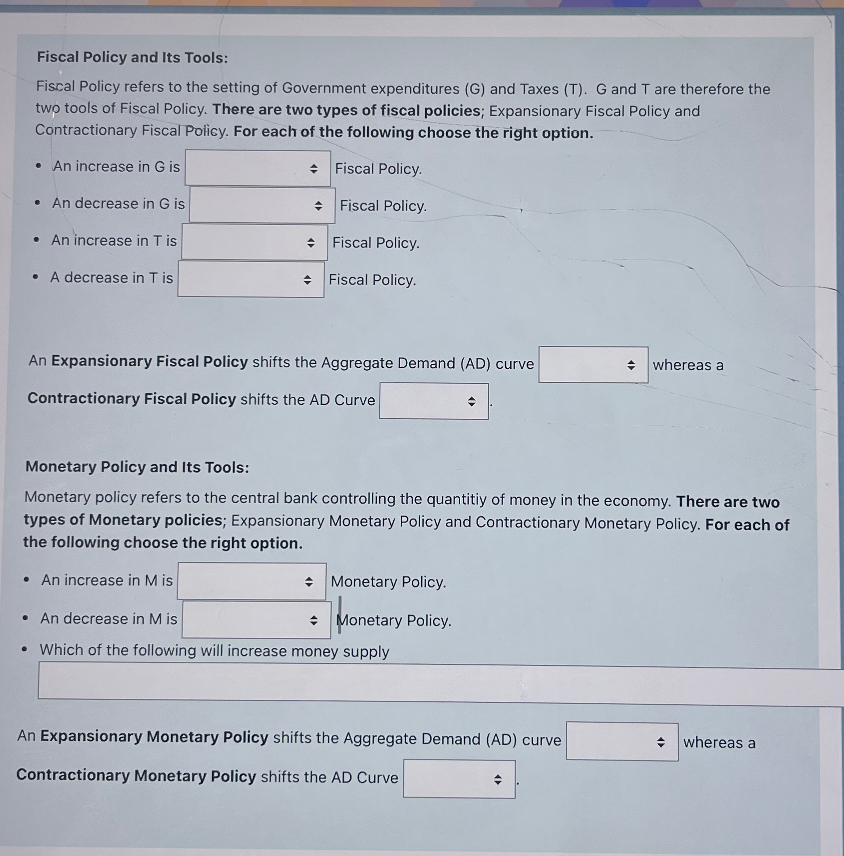 Solved Fiscal Policy and Its Tools:Fiscal Policy refers to | Chegg.com