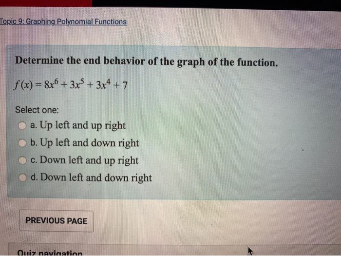 Solved Topic 9: Graphing Polynomial Functions Determine the | Chegg.com